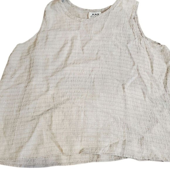 Flax | Tops | Flax Linen Textured Tank Top Cream Beige Size Large ...